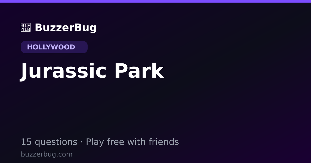 Jurassic Park Trivia Quiz: Questions & Answers | BuzzerBug™